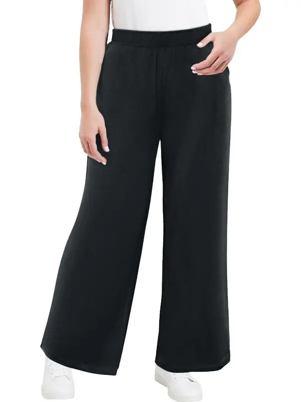 JUNE + VIE Wide-leg Pant - Black