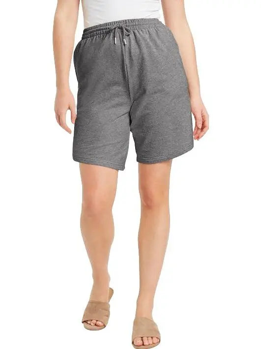 JUNE + VIE French Terry Bermuda Shorts - Medium Heather Grey