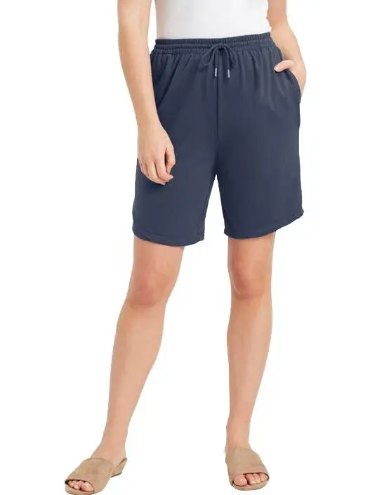 JUNE + VIE French Terry Bermuda Shorts - New Blue Haze
