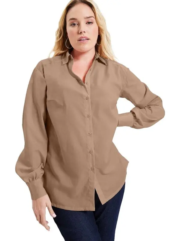 JUNE + VIE Poplin La Vie Tunic - Brown Sugar