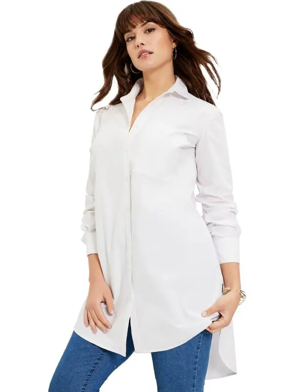JUNE + VIE Poplin La Vie Tunic - White