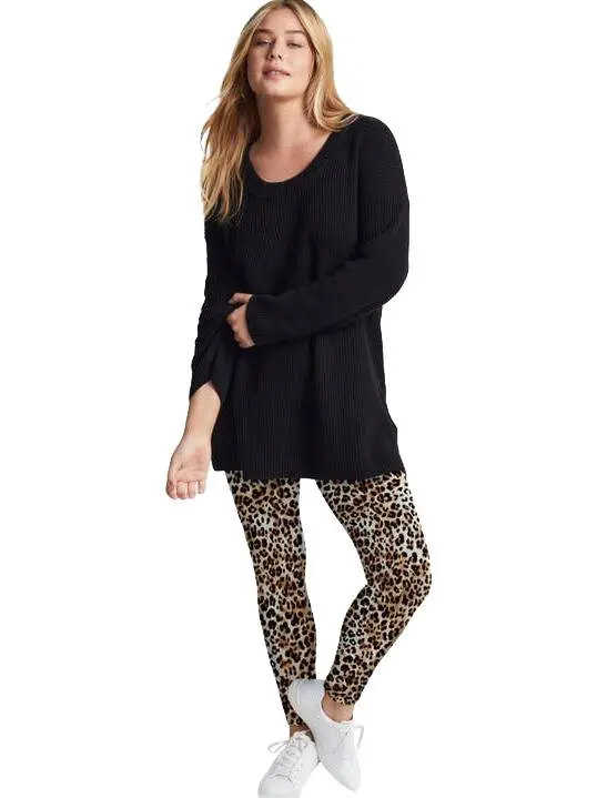 JUNE + VIE Classic Ankle Legging - Natural Cheetah