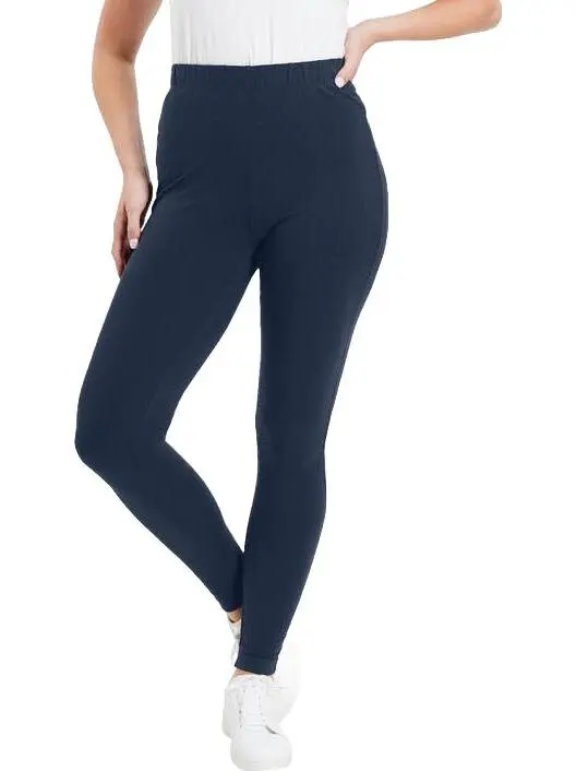 JUNE + VIE Classic Ankle Legging - Navy