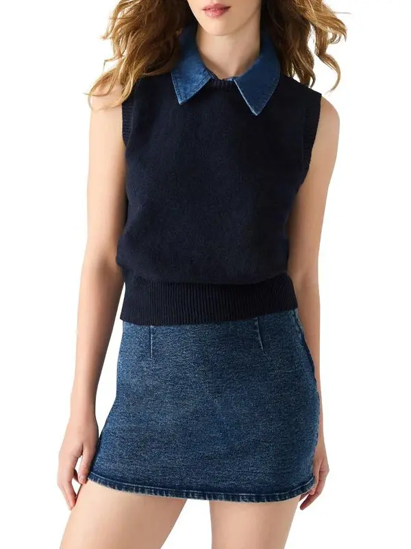 Steve Madden Jeane Sweater Vest - Navy Multi