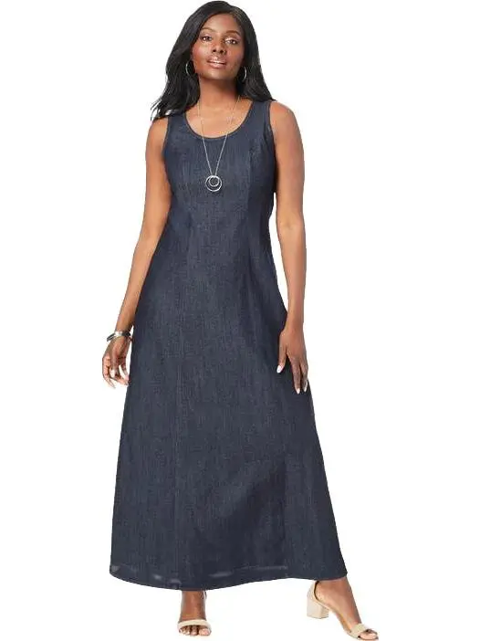 JESSICA LONDON Denim Maxi Dress - Indigo