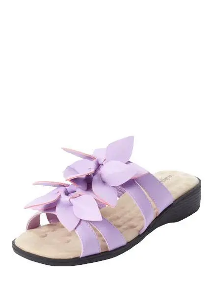 COMFORTVIEW Floral Slip-on Sandal - Purple