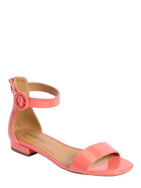 COMFORTVIEW Alora Ankle Strap Sandal - Peach Patent
