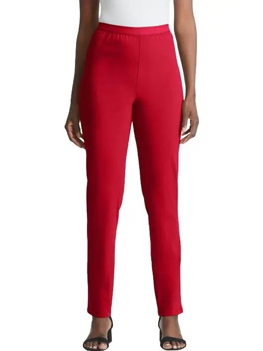 JESSICA LONDON Stretch Denim Straight-leg Jeggings - Classic Red