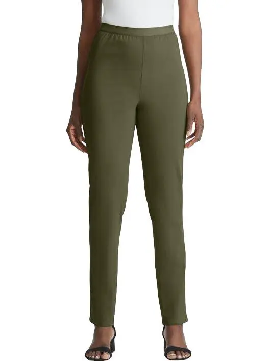 JESSICA LONDON Stretch Denim Straight-leg Jeggings - Dark Olive Green