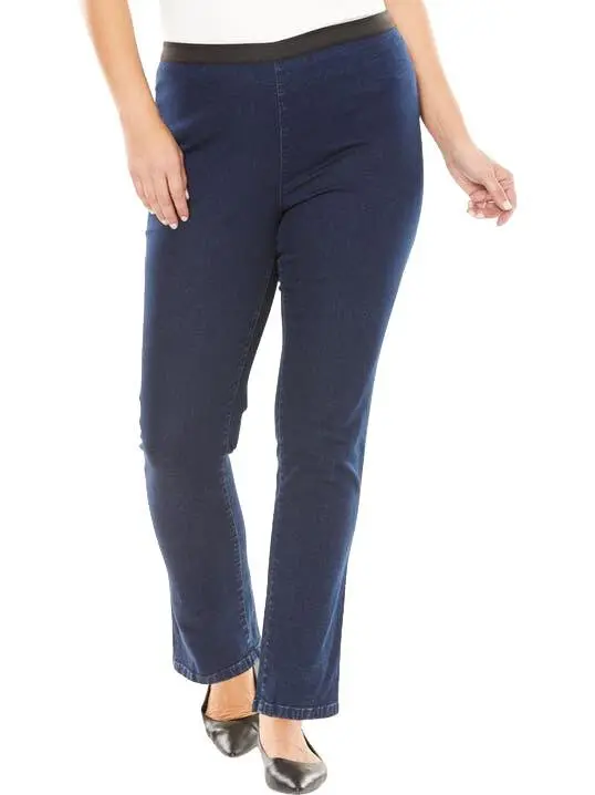 JESSICA LONDON Stretch Denim Straight-leg Jeggings - Indigo