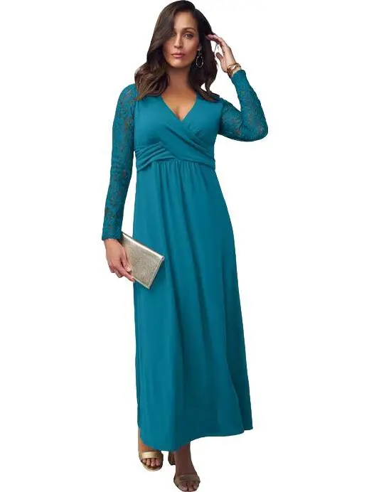 JESSICA LONDON Lace Sweetheart Dress - Deep Teal