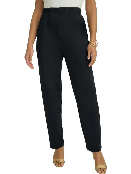 JESSICA LONDON Soft Ease Straight Leg Pant - Black