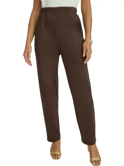 JESSICA LONDON Soft Ease Straight Leg Pant - Chocolate