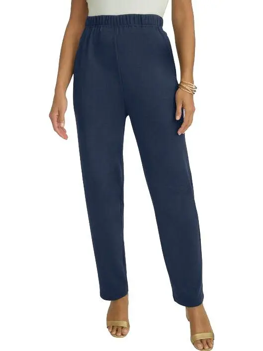 JESSICA LONDON Soft Ease Straight Leg Pant - Navy