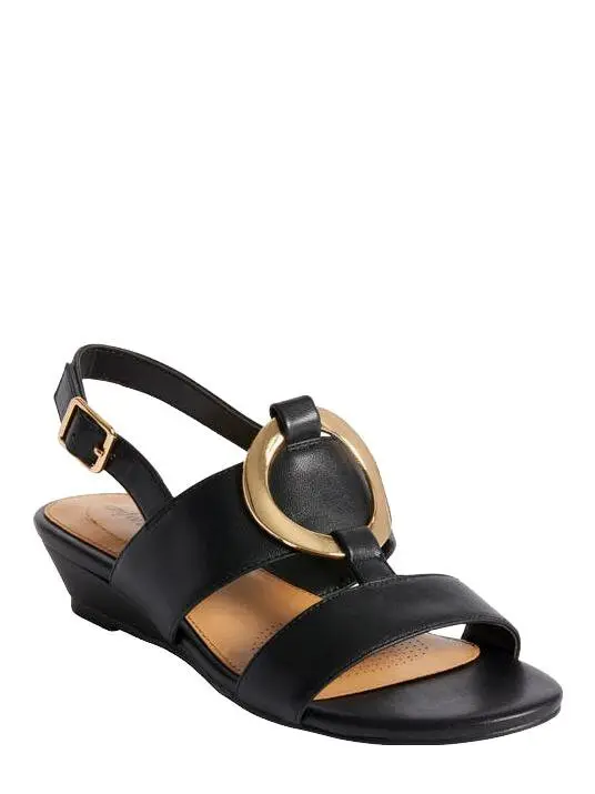 COMFORTVIEW Rosetta Wedge Sandals - Black