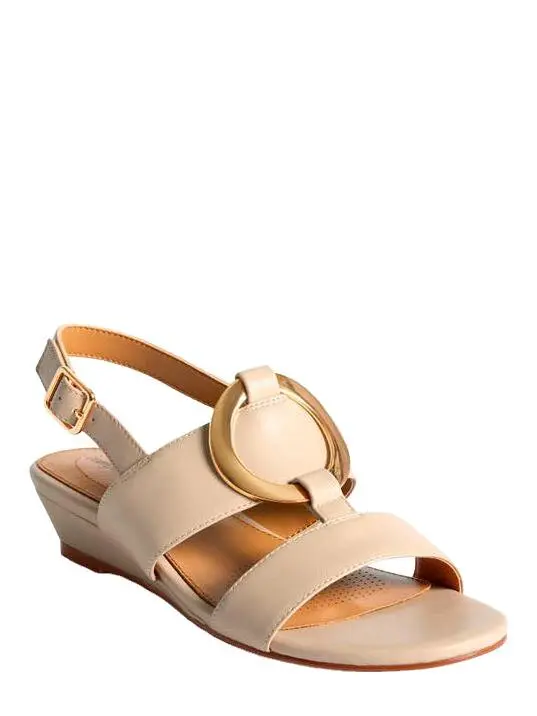 COMFORTVIEW Rosetta Wedge Sandal - New Nude