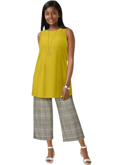 JESSICA LONDON Stretch Knit Tunic Tank - Golden Citrus