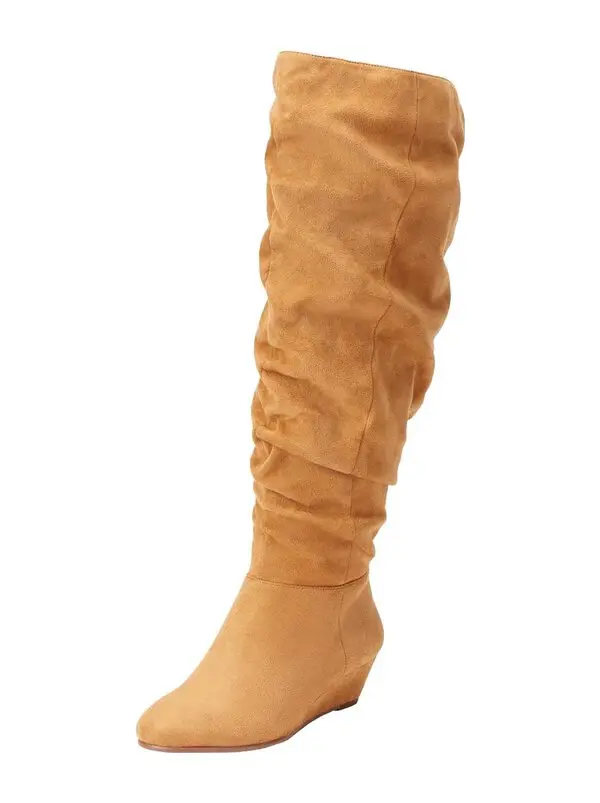 COMFORTVIEW Tamara Tall Wide Calf Boots - Tan