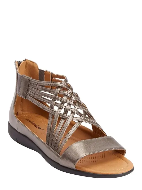 COMFORTVIEW Alicia Gladiator Sandals - Gunmetal