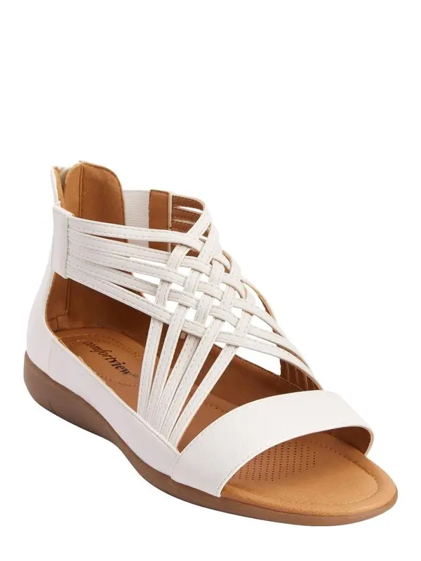 COMFORTVIEW Alicia Gladiator Sandals - White