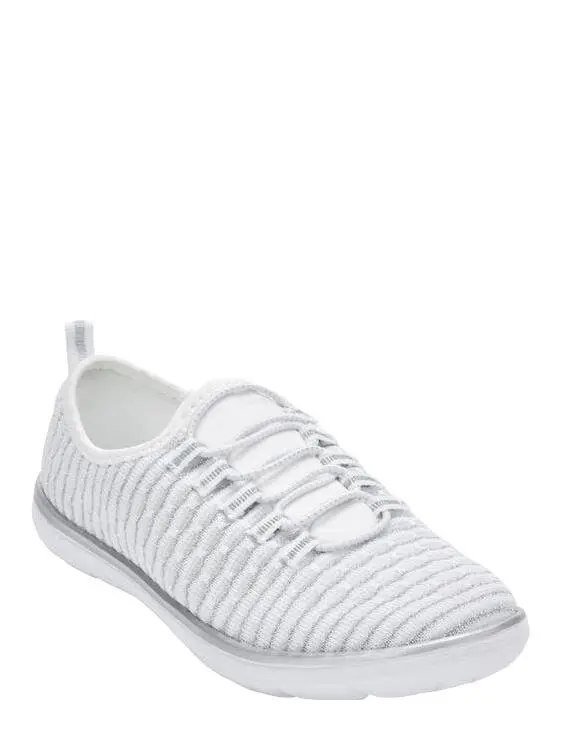 COMFORTVIEW Textured Knit Slip-on Sneakers - White