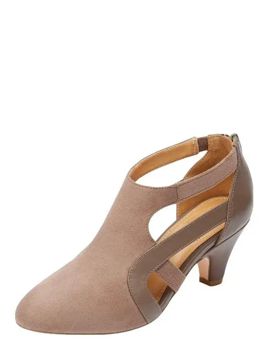 COMFORTVIEW Sage Suede-like Shootie Pump - Dark Taupe