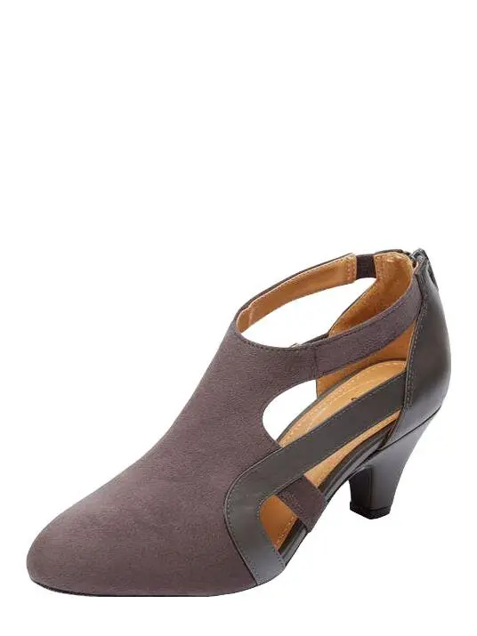 COMFORTVIEW Sage Suede-like Shootie Pump - Slate Grey