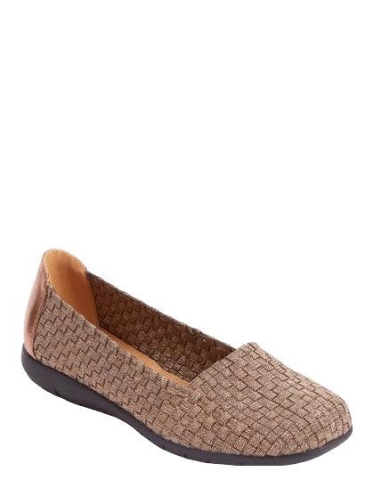 COMFORTVIEW Bethany Stretch Woven Slip-on Flat - Bronze