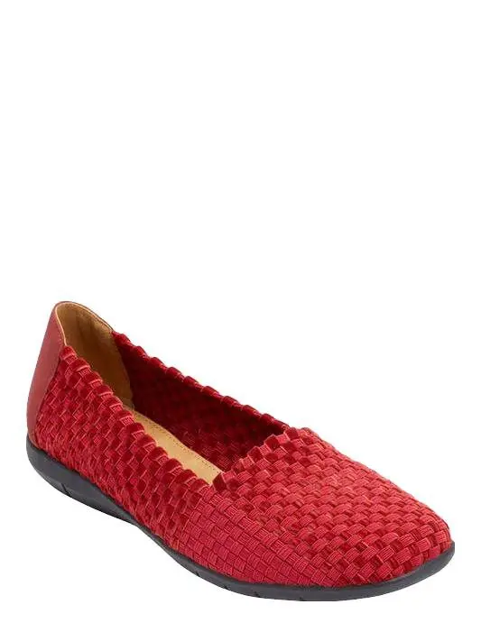 COMFORTVIEW Bethany Stretch Woven Slip-on Flat - Crimson
