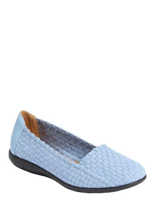 COMFORTVIEW Bethany Stretch Woven Slip-on Flat - Denim Metallic