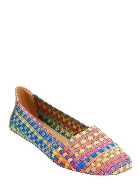 COMFORTVIEW Bethany Stretch Woven Slip-on Flat - Grey Multi