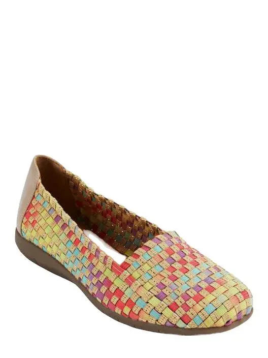 COMFORTVIEW Bethany Stretch Woven Slip On Flat - Multi Pastel