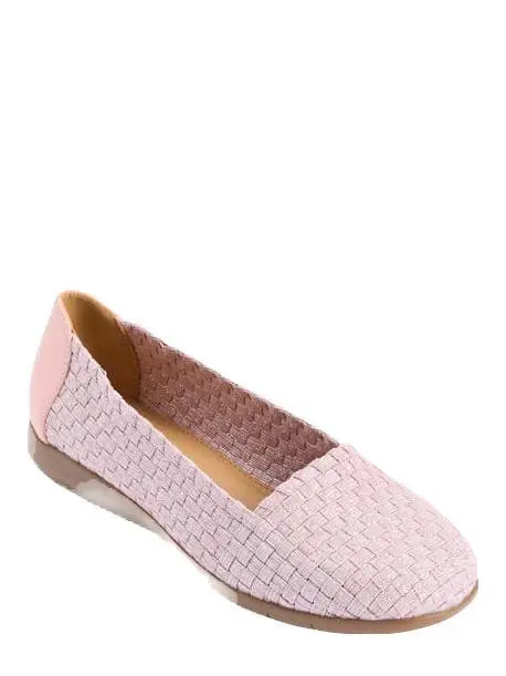 COMFORTVIEW Bethany Stretch Woven Slip On Flat - Rose Mist