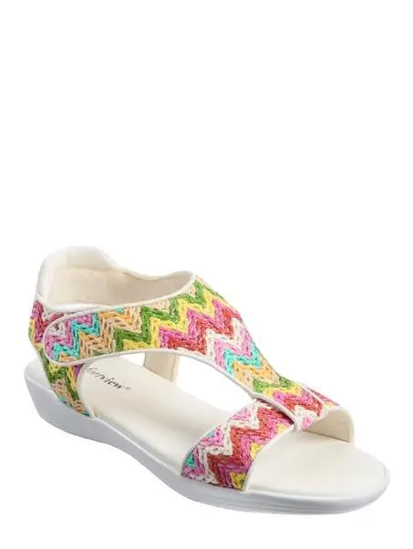 COMFORTVIEW Charlotte Orthotic Sandal - White Multi