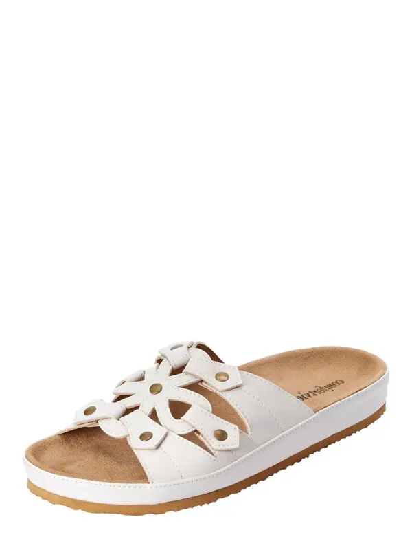 COMFORTVIEW Summer Slip-on Footbed Sandal - White
