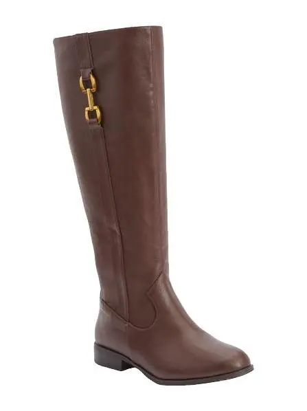 COMFORTVIEW Azalia Tall Wide Calf Boots - Brown