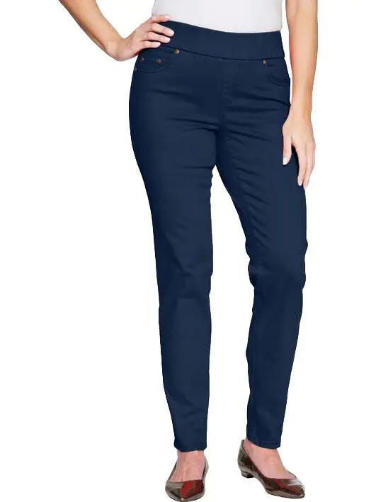 JESSICA LONDON Comfort Waist Stretch Denim Straight Leg Jean - Indigo