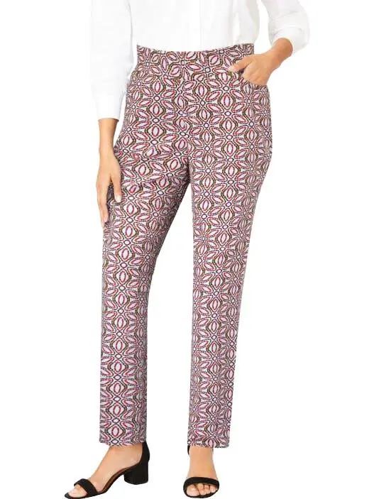 JESSICA LONDON Comfort Waist Jeans - Raspberry Mosaic Flower