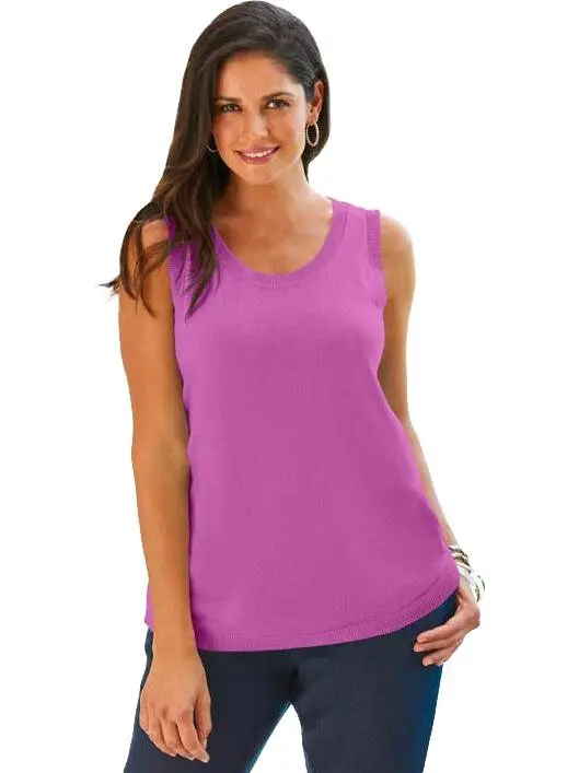 JESSICA LONDON Scoop-neck Tank - Deep Orchid