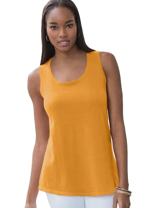 JESSICA LONDON Scoop-neck Tank - Rich Gold