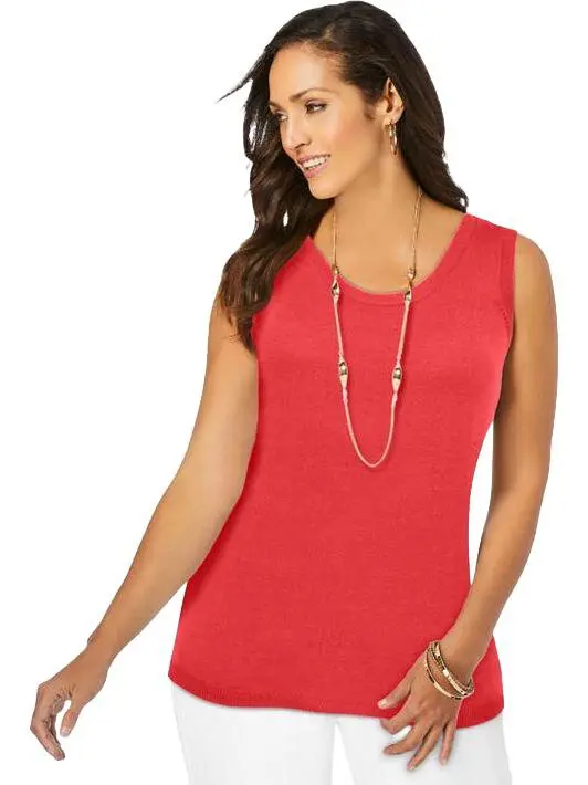 JESSICA LONDON Scoop-neck Tank - Soft Geranium