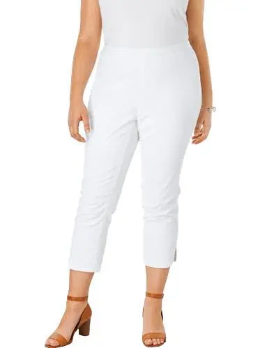 JESSICA LONDON Stretch Denim Crop Jeggings - White