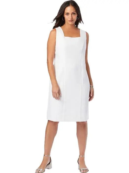 JESSICA LONDON Bi-stretch Sheath Dress - White