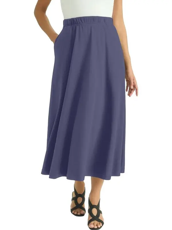 JESSICA LONDON Soft Ease Midi Skirt - Deep Dusk