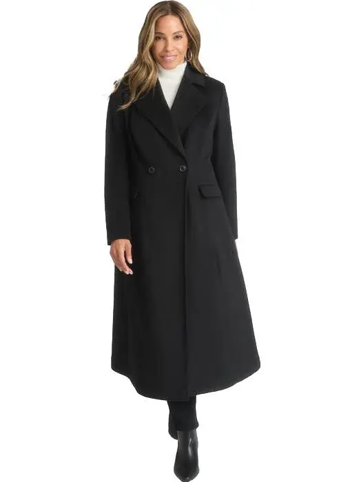 JESSICA LONDON Trapeze Wool-blend Coat - Black