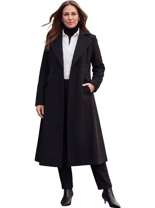 JESSICA LONDON Trapeze Wool-blend Coat - Black