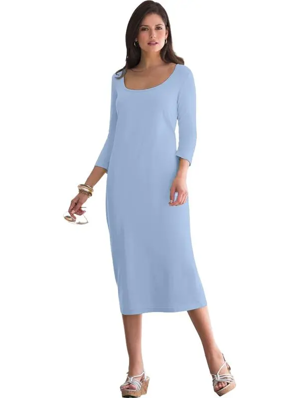 JESSICA LONDON Stretch Cotton T-shirt Dress - Azure Mist