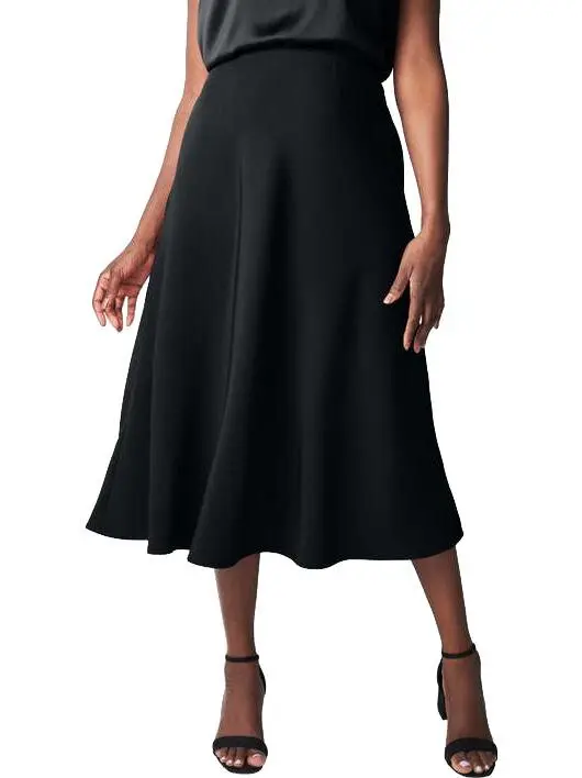 JESSICA LONDON Bi-stretch Swing Skirt - Black