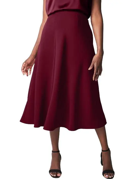 JESSICA LONDON Bi-stretch Swing Skirt - Merlot