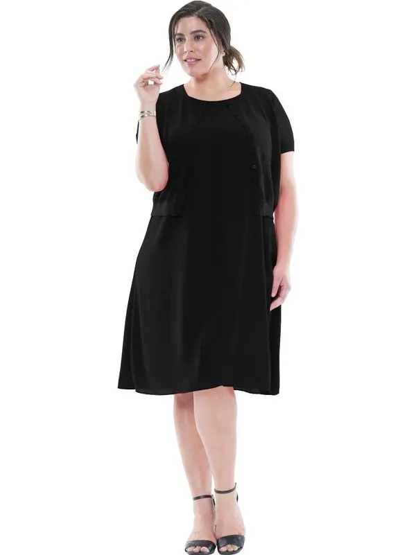 JESSICA LONDON Jewel-neck Shrug - Black